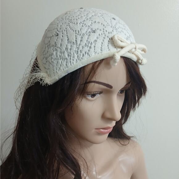 Other | Accessories | Vintage 95s1960s White Coquette Hat | Poshmark